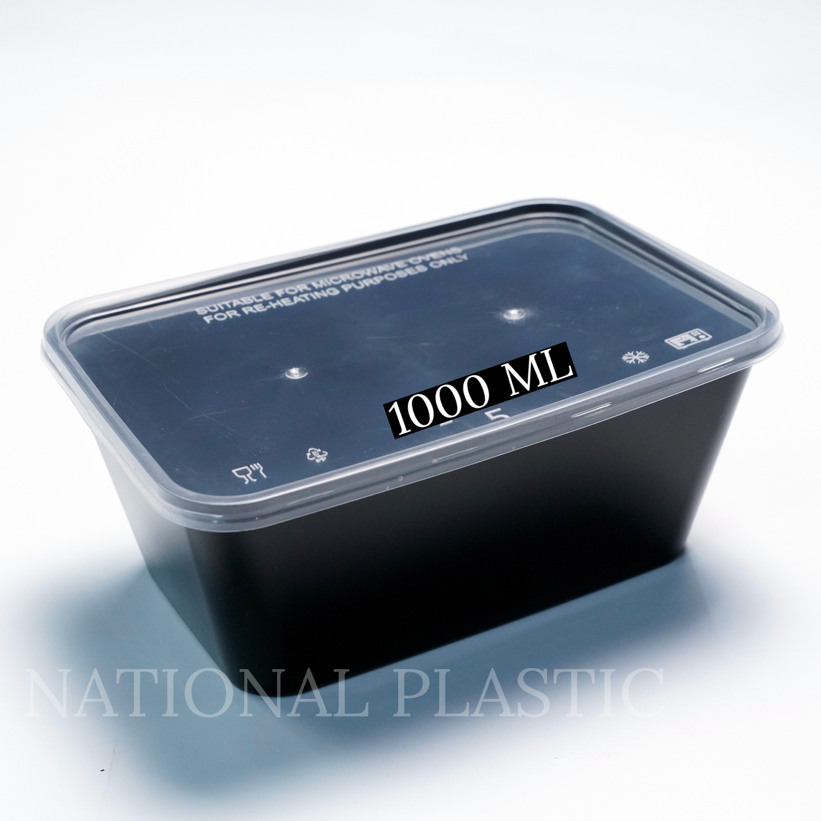 Black Food Container Disposable Boxes rectangular 500ML 750 ML 1000 ML ...