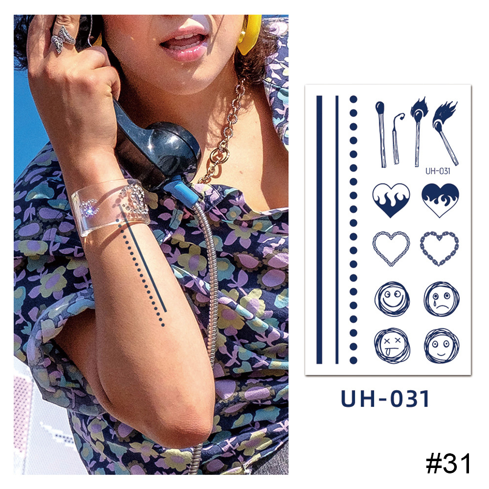 Small Fresh Tattoo Stickers Temporary Body Art Tattoo Waterproof Long ...