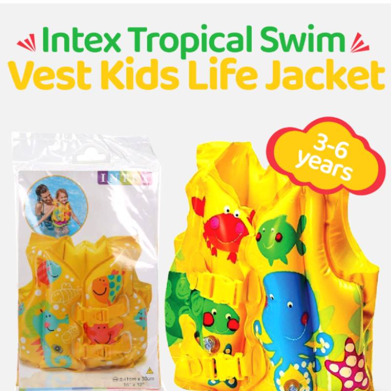 INTEX - Kids Swimming Life Jacket Swimming Vest For Kids Swimming Pool ...