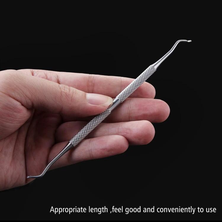 (Pack of 2) Professional Stainless Steel Cuticle Spoon Pusher Double ...