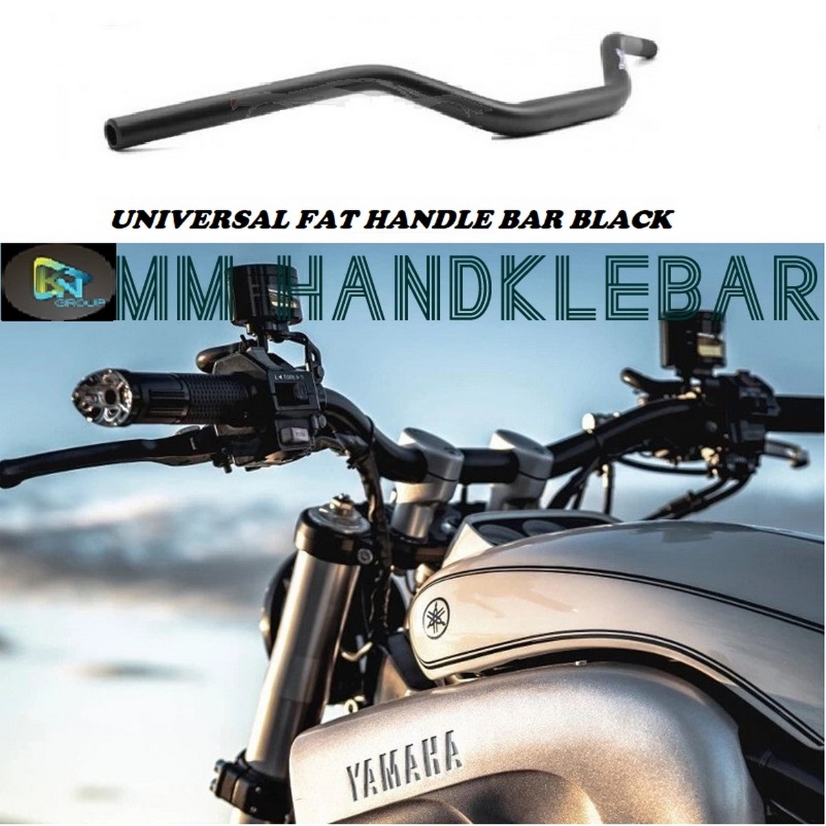 Universal Fat Bar Handle Style for Bike 22mm - Black | Daraz.pk