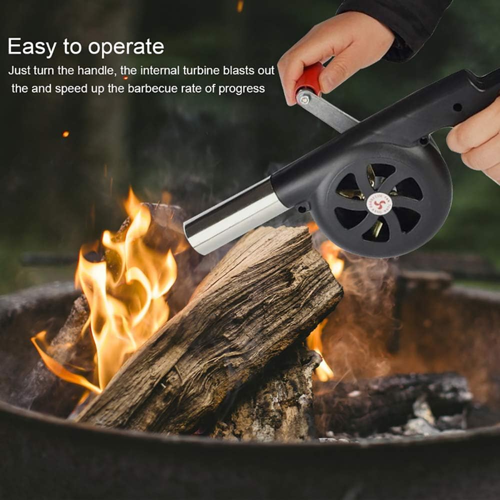 Outdoor Cooking BBQ Fan, Hand Crank BBQ Charcoal Blower Portable ...