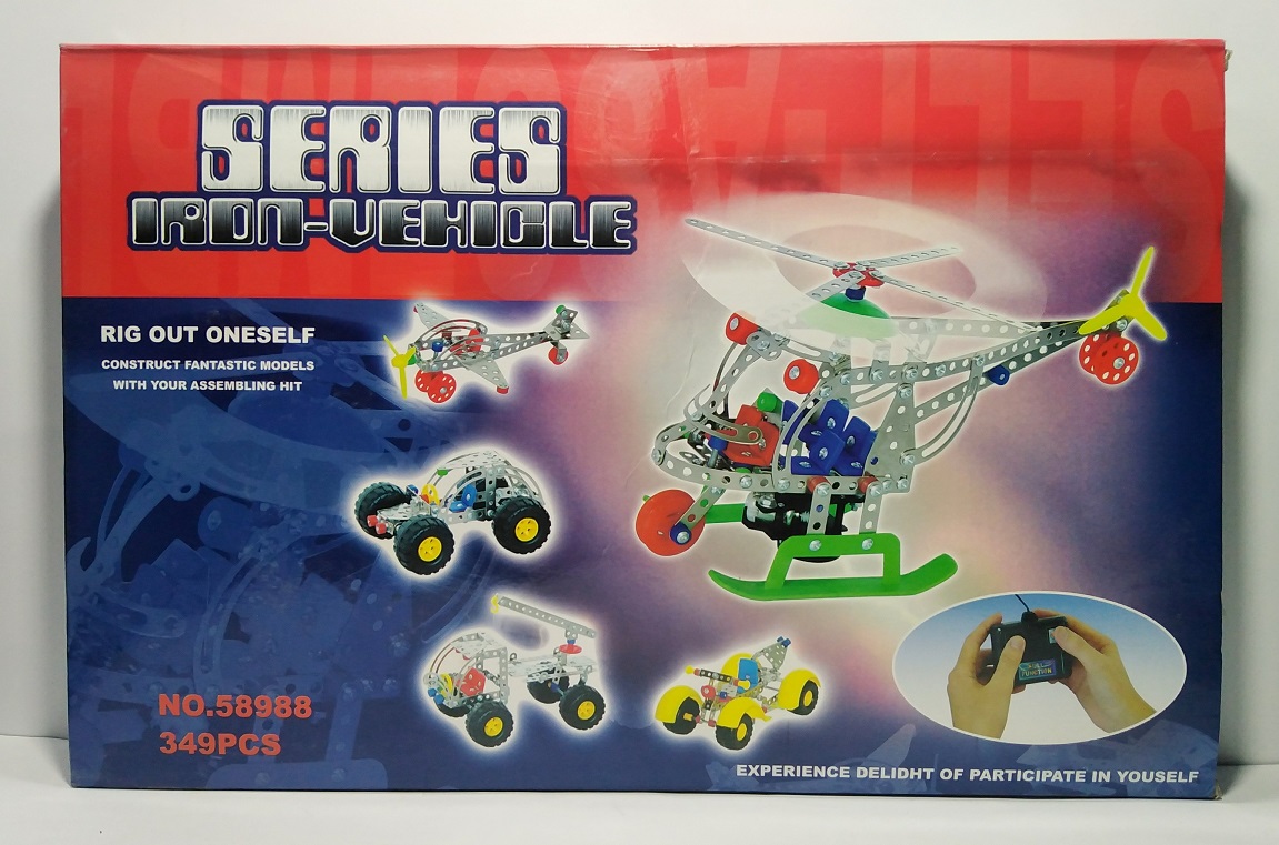 Series Iron Vehicle - Meccano Set - Helicopter - Jeep - Truck - Blocks ...