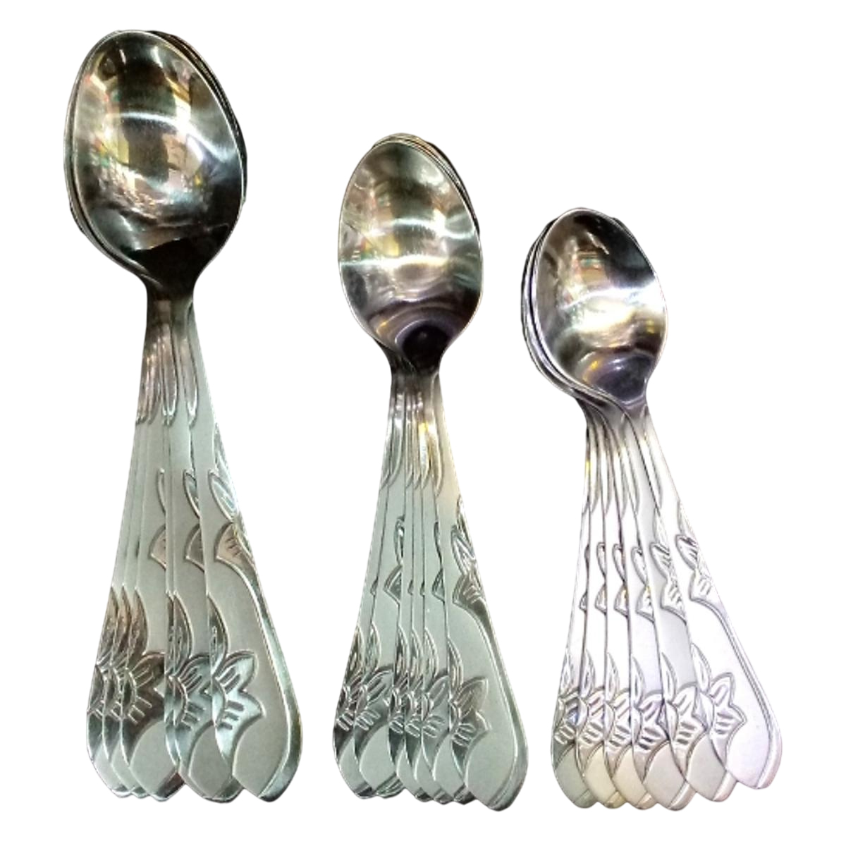 Stainless Steel Dinner Spoon Set - Pack Of 6 , 18 , 24. 28 Beautiful ...