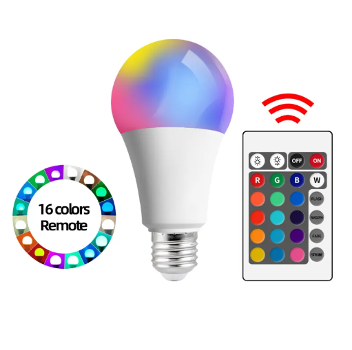 RGB LED Smart Bulb with Remote Control RGB LED Smart Bulb Smart Color ...