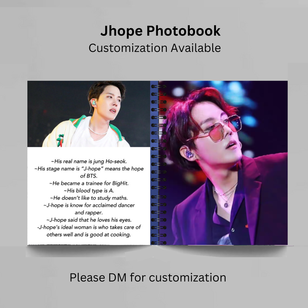 BTS Jhope Photo Book| HD Quality Photobook| Customization Available ...