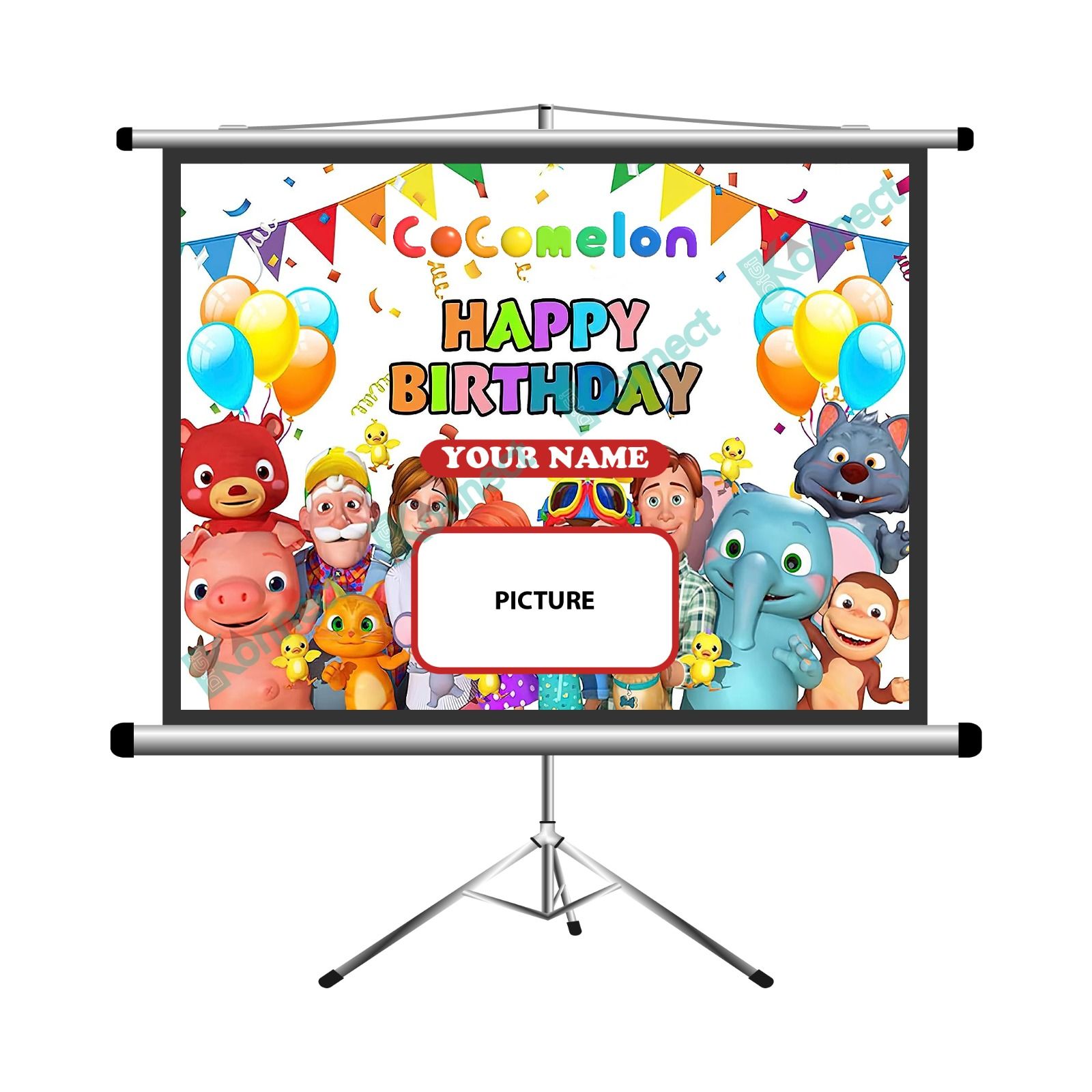 Customized Birthday Backdrop Cocomelon Theme Size 4x3 Feet | Daraz.pk