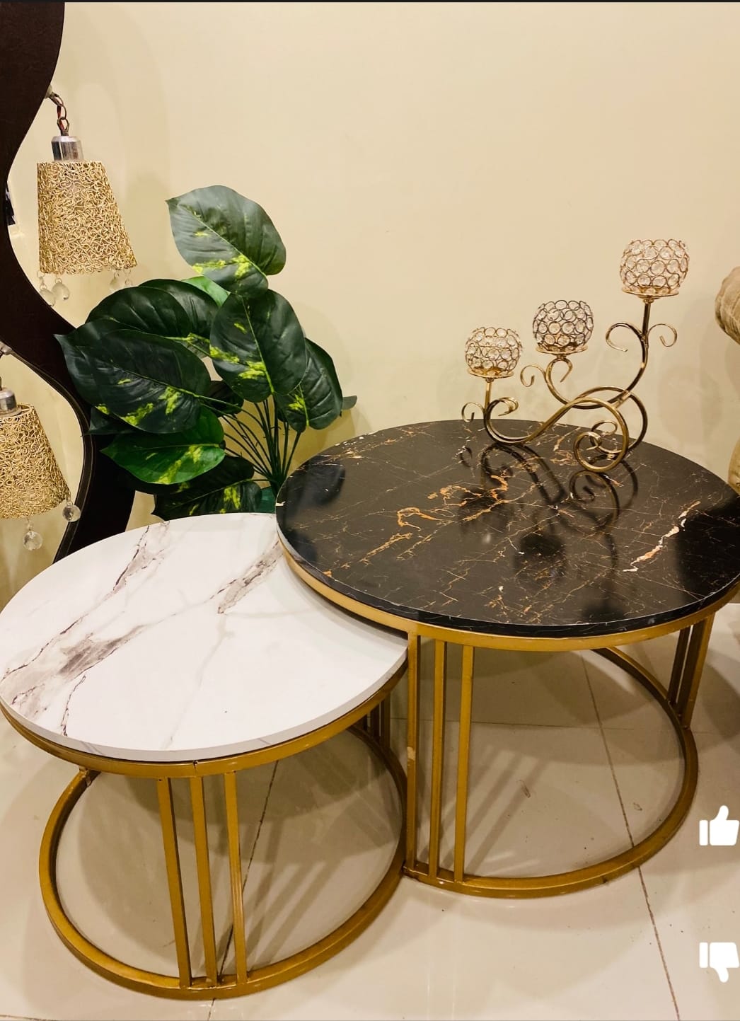 MS Center table for drawing room, Round Modern Nesting Center Table Set ...