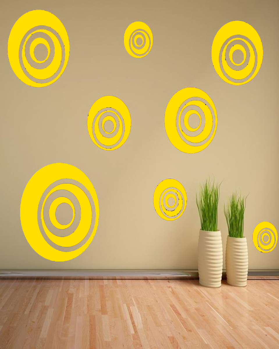 WallsArtstore Multiple Colourfull Circle wall circle Stickers wall ...