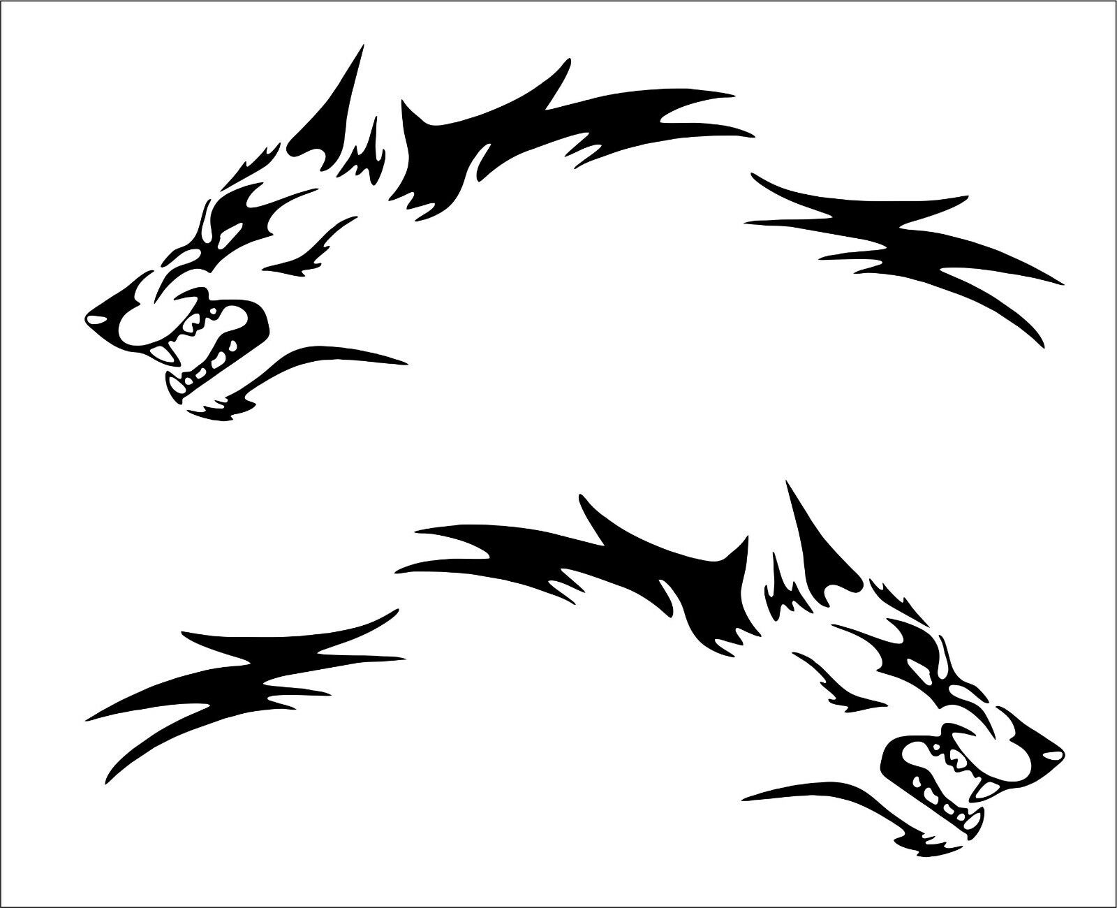 Wolf (pair) car graphics decal stripes van universal sticker side ...