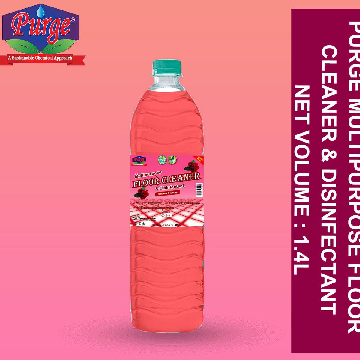 Purge Multipurpose Floor Cleaner & Disinfectant (Rose Fragrance) 1.4L ...