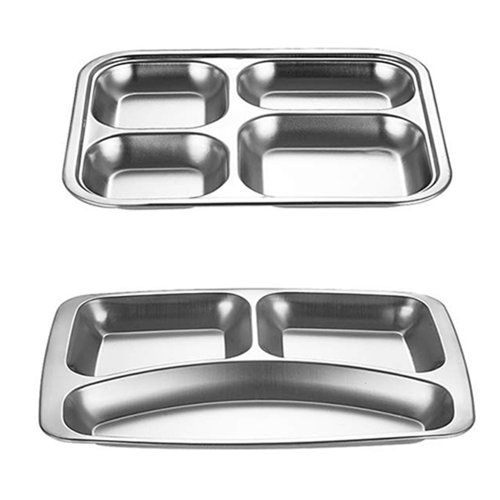 Fast Food Plate 304 Stainless Steel Divided Dinner Tray Lunch Container ...