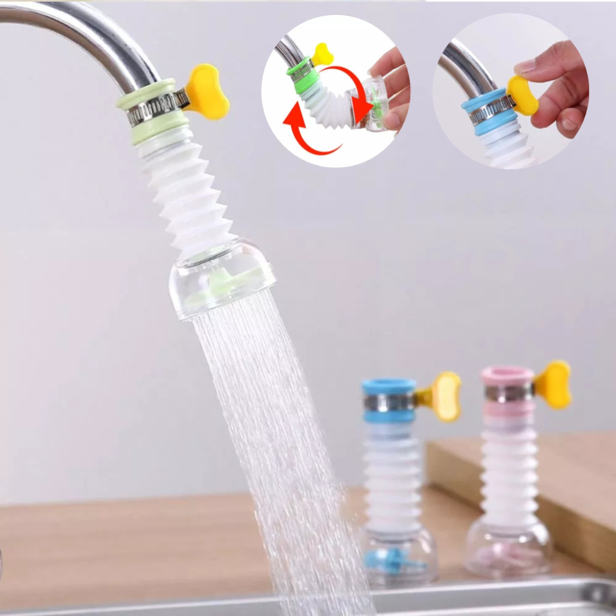 Fan Faucet Water Sprayer 360 Degree Rotation Plastic Fan Kitchen Shower ...