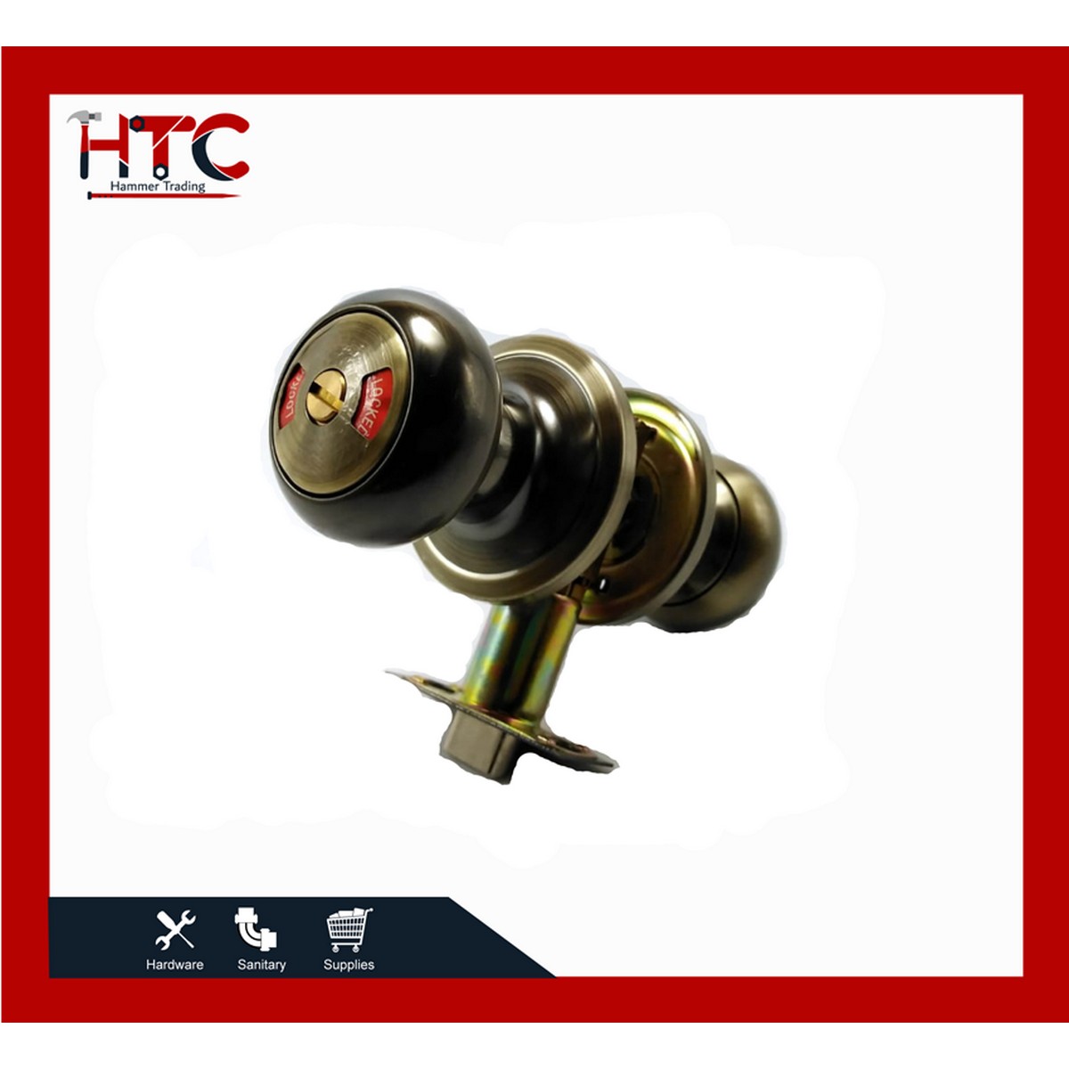 Round Handle lock with brass cylinder Heavy Duty Key-less and Stainless ...