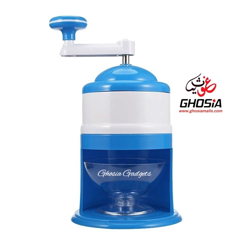 Manual Ice Crusher with Transparent Bowl Household Handheld Snow Gola ...