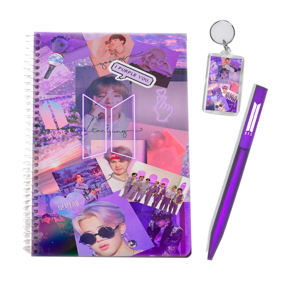 BTS Notebook Pen Keychain for Kpop Army Combo Deal (3 in 1) at ...