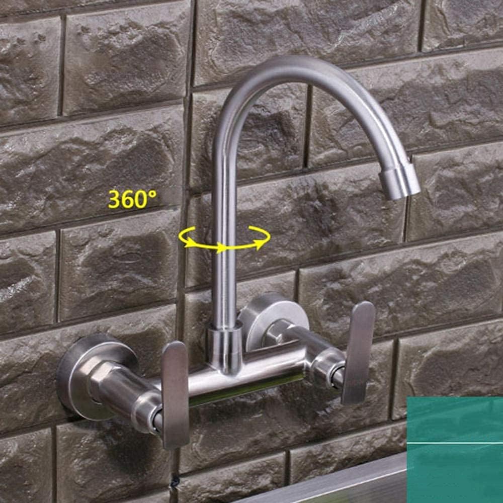 304 Stainless Steel,Wall-Mounted,Kitchen Faucet,Wall-Mounted,Multi ...