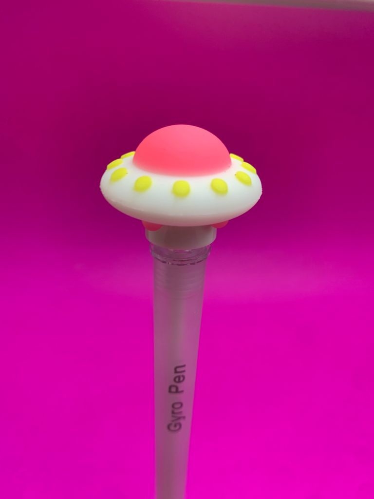 01 Pc Rolling Fancy Gel Pen with Moveable Space Ship Burgers for Boys ...