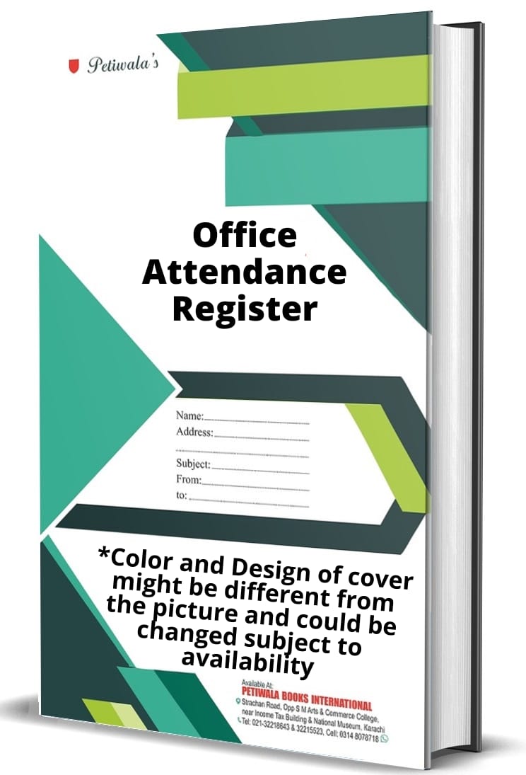 Petiwala – 1Q/2Q Office Attendance Register – High Quality 70 gsm Imported Indonesian Paper with ...