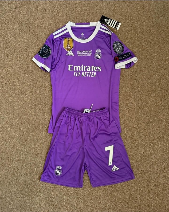Original Ronaldo Full Kit for kids - Purple Real Madrid FC Available ...