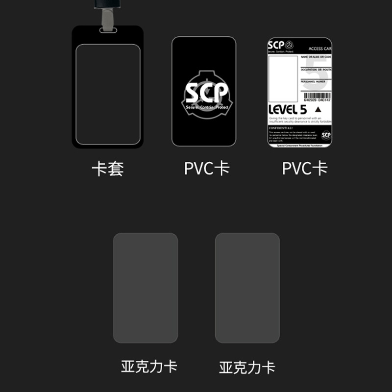 Anime SCP Foundation Archives Level 5 access control card set bus card ...