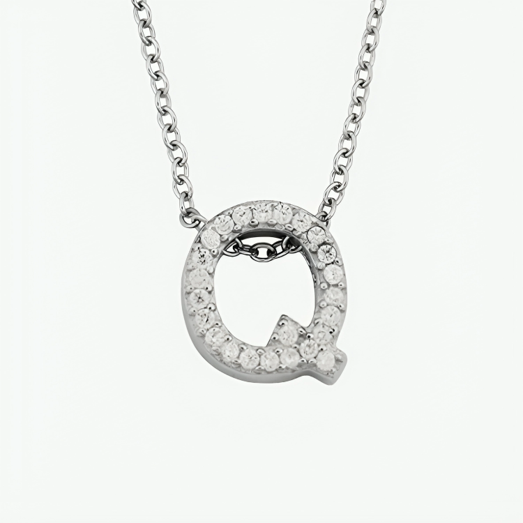 Silver Stainless Steel Alphabet Necklace/Locket/Pendants for Girls ...