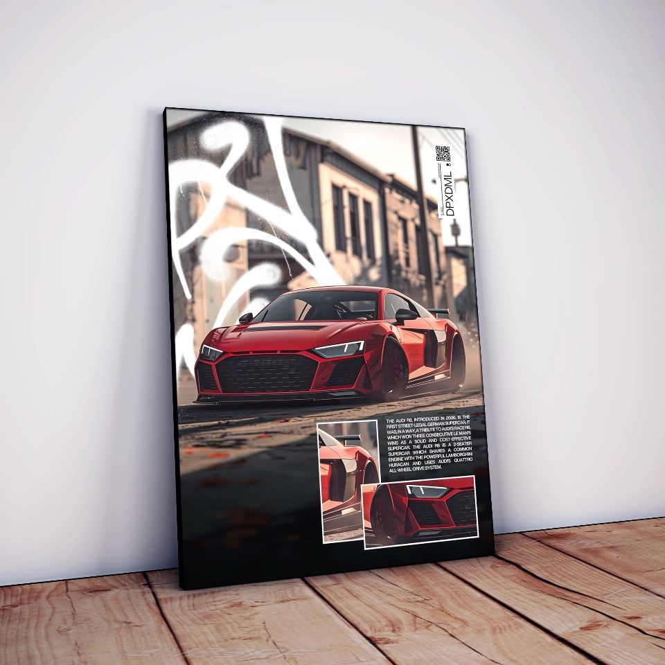 Audi R8 V10 wall Frame, wall decoration photo frame and wall hanging ...