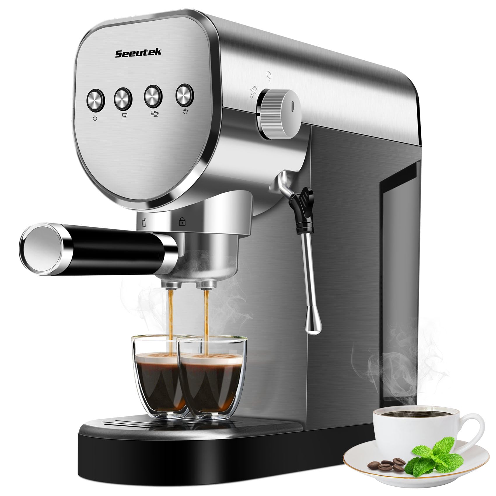 Espresso Machine, 20 Bar with Milk Frother, Compact Coffee Maker with ...