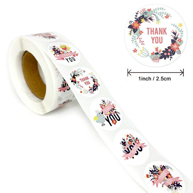 500pcs/roll Thank You Stickers for Seal Labels 1 Inch Gift Packaging ...