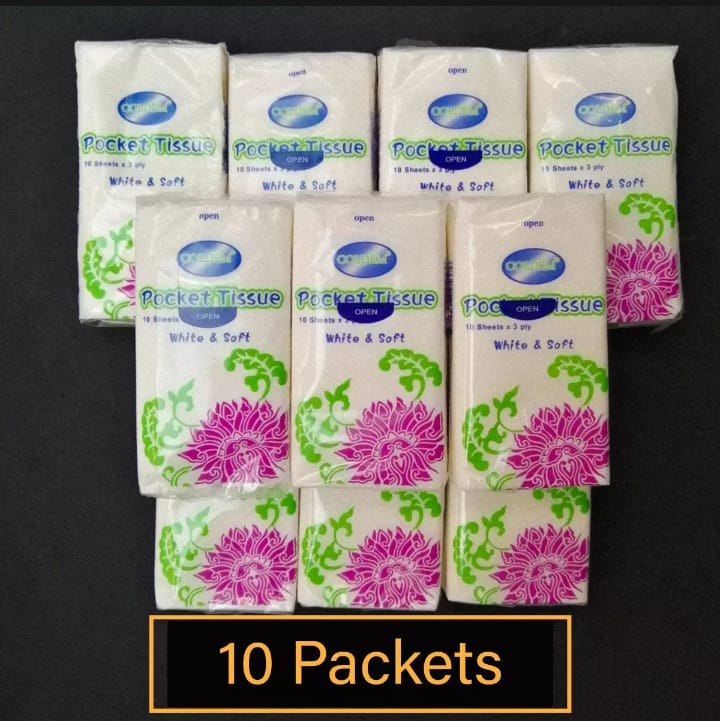6. 10 packs Pocket Travelling Tissues 3 ply | Daraz.pk