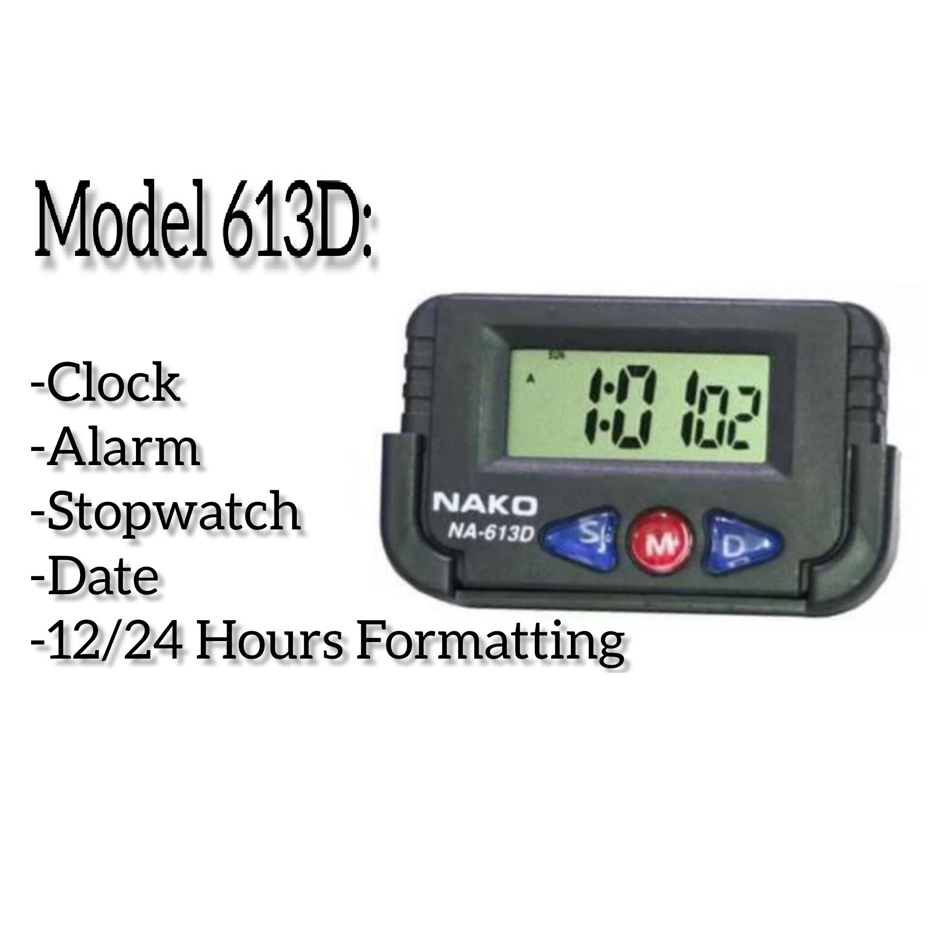 Digital Clock 613D Clock Stopwatch Calendar Pocket Size Multifunctional ...