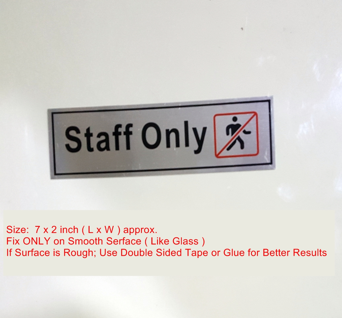 (1 or 2 Piece) STAFF ONLY Name Plate - Imported Self-Adhesive Aluminum ...