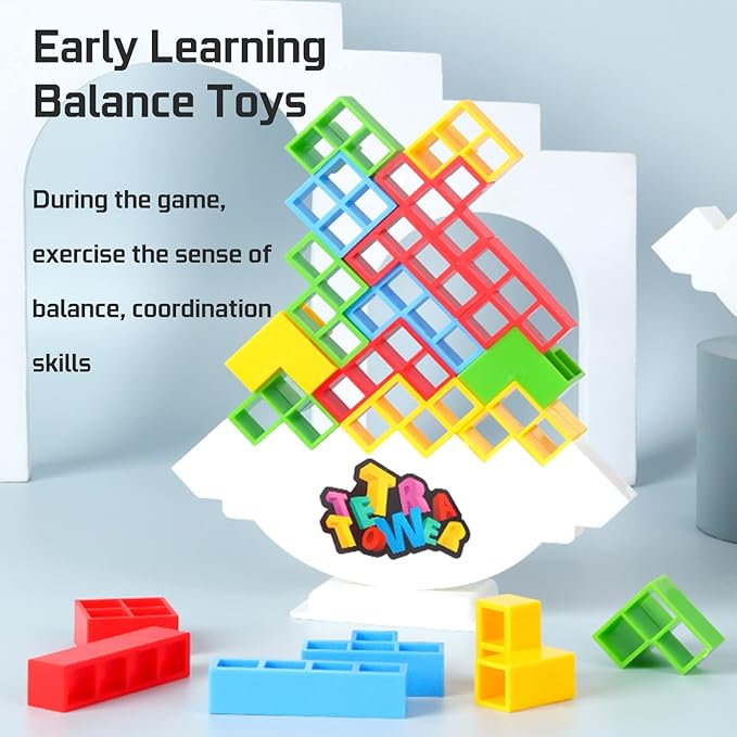Tetra Tower Balance Stacking Blocks Game, Board Games for 2 Players+ ...