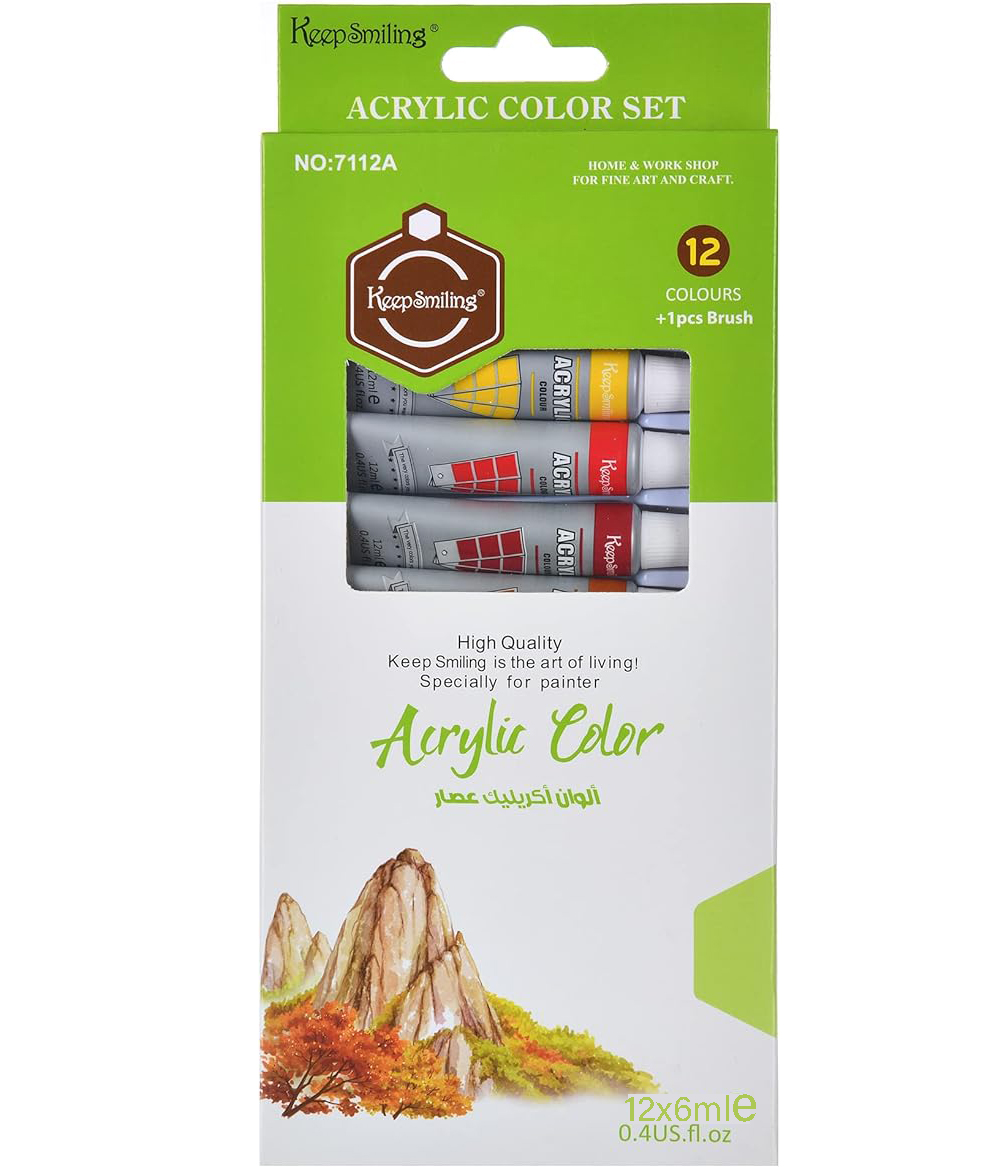 Openness - Pack of 12 Acrylic Paints/Colors - 6ml Each Tube -Keep ...