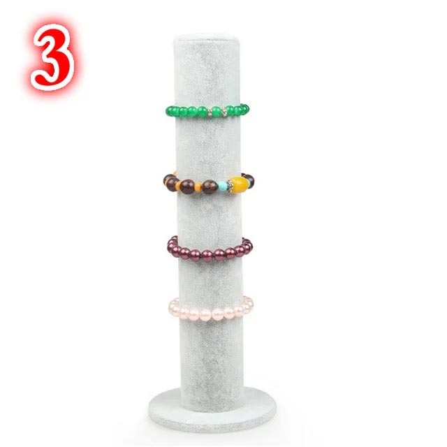 Velvet Vertical Tower Jewelry Bracelet Display Stand Bangle T-Bar ...