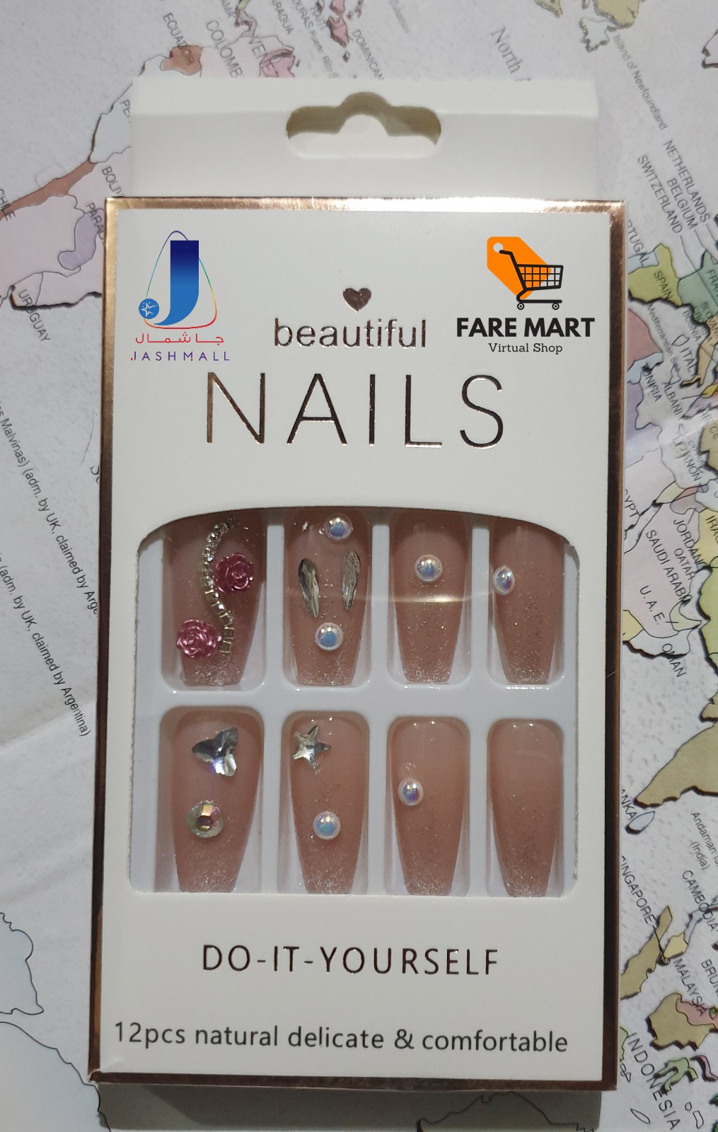 Coffin Press on Nails, Nude Long Acrylic, Artificial Nails,False Nails ...
