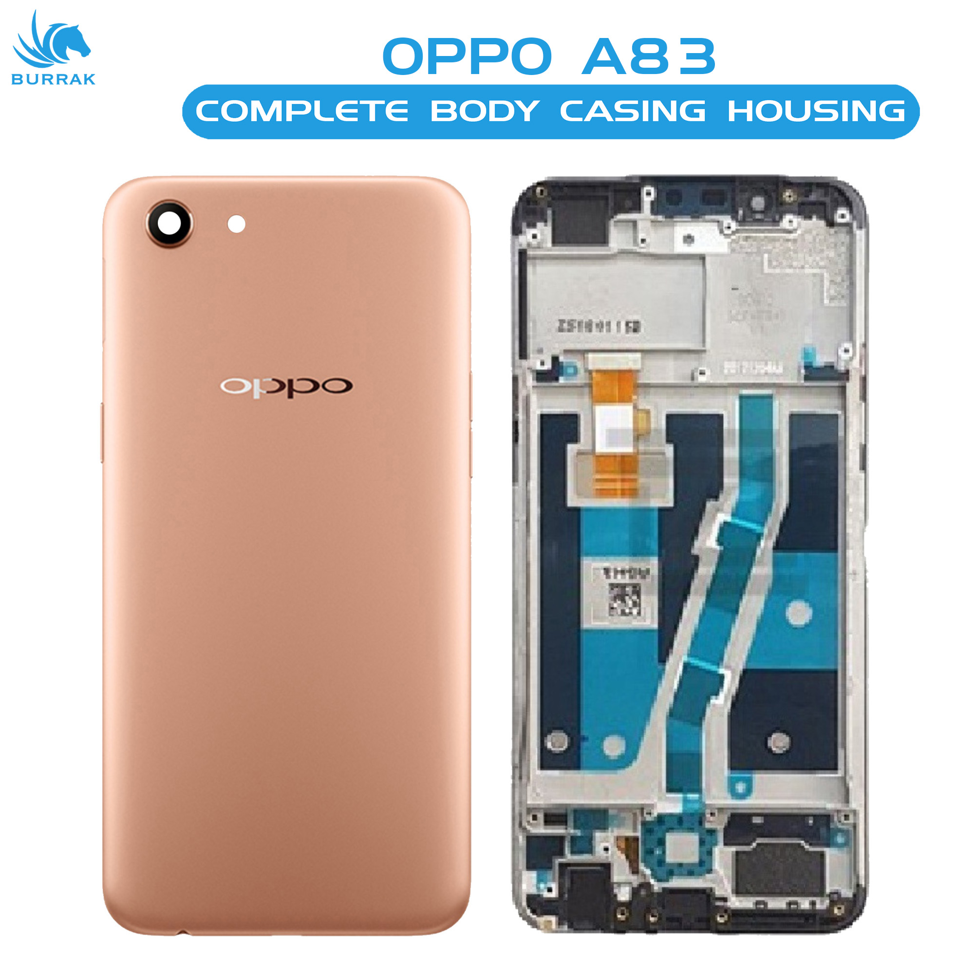 Oppo A83 Housing Middle Frame With Side Button and Camera Lens Complete ...