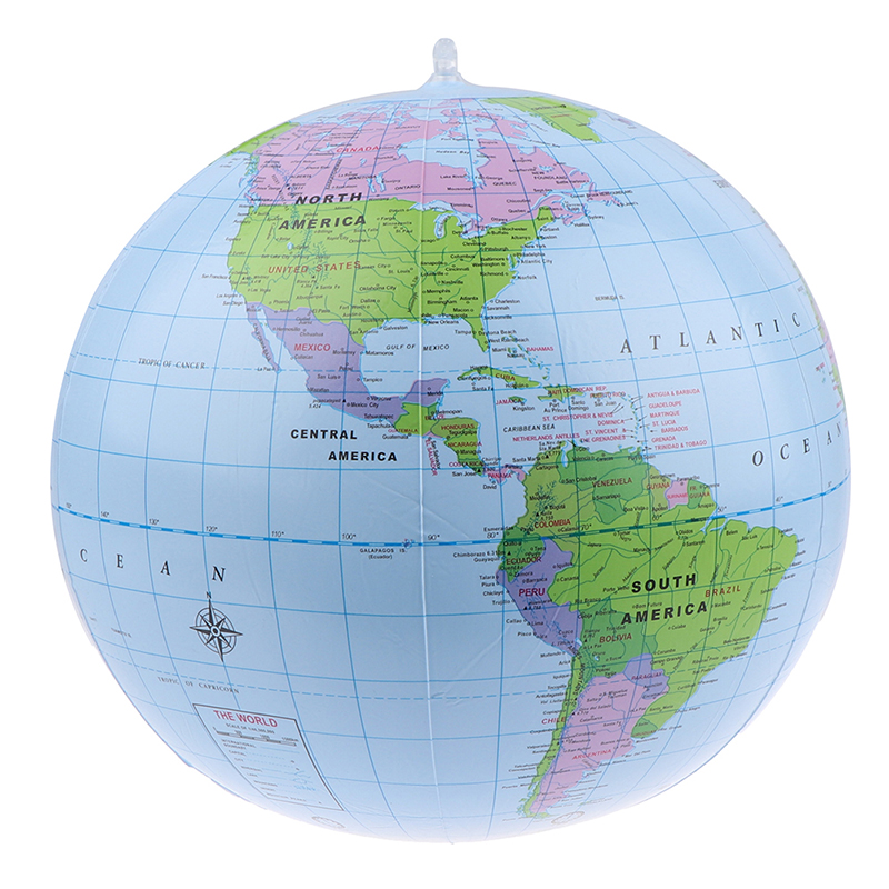 38Cm Inflatable Globe World Earth Ocean Map Ball Geography Learning ...