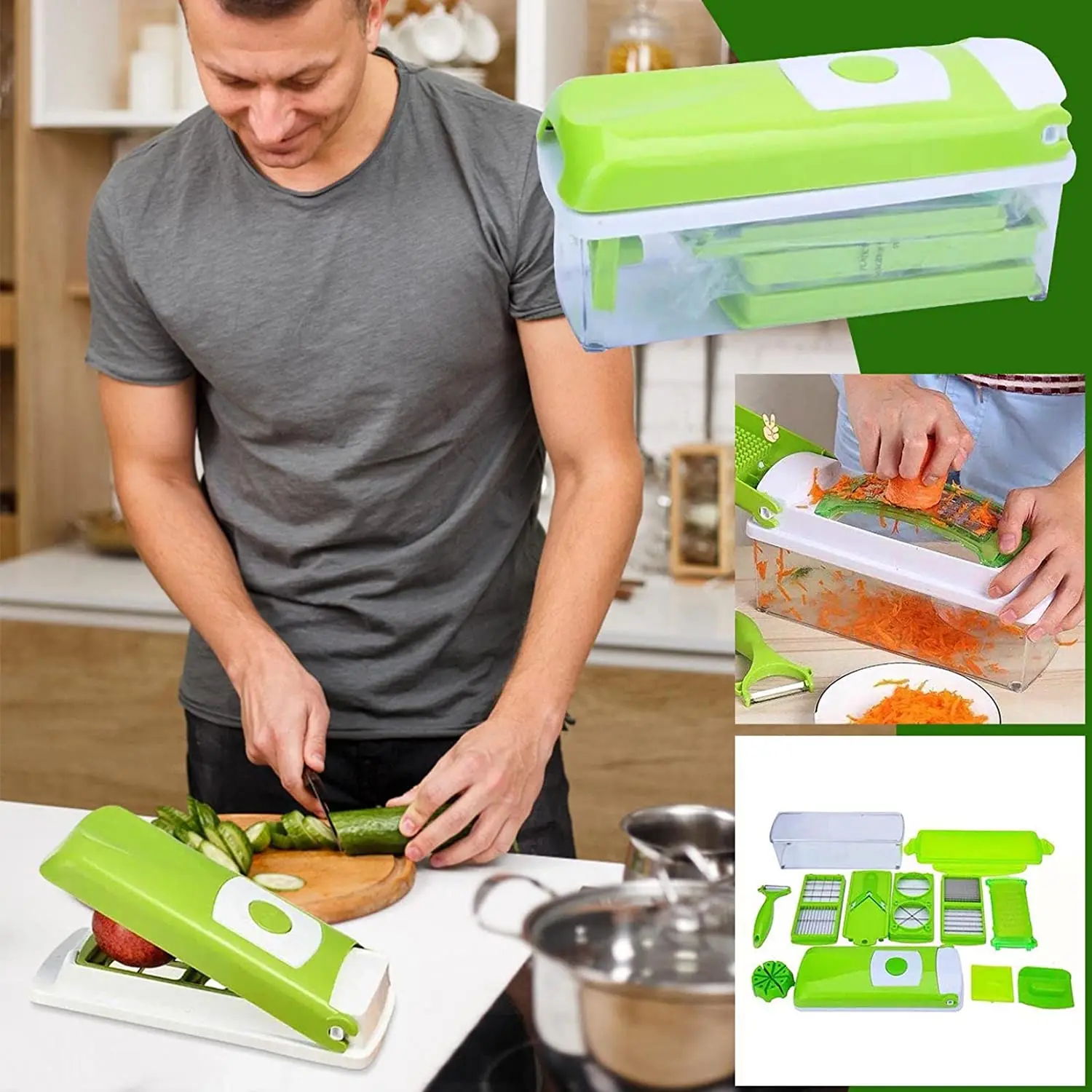 12 PCs Nicer Dicer & Slicer - Genius Chopper Nicer Dicer - Speedy ...