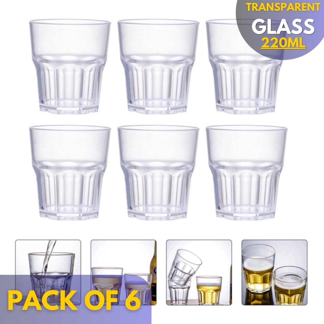 220ML Vintage Design Water Glass / Milk Glass / Juice Tumbler / Plastic ...