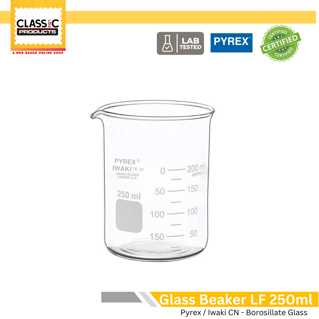 Glass Beaker 250ml - Iwakipyrex-Beaker low form griffin heat resistant ...