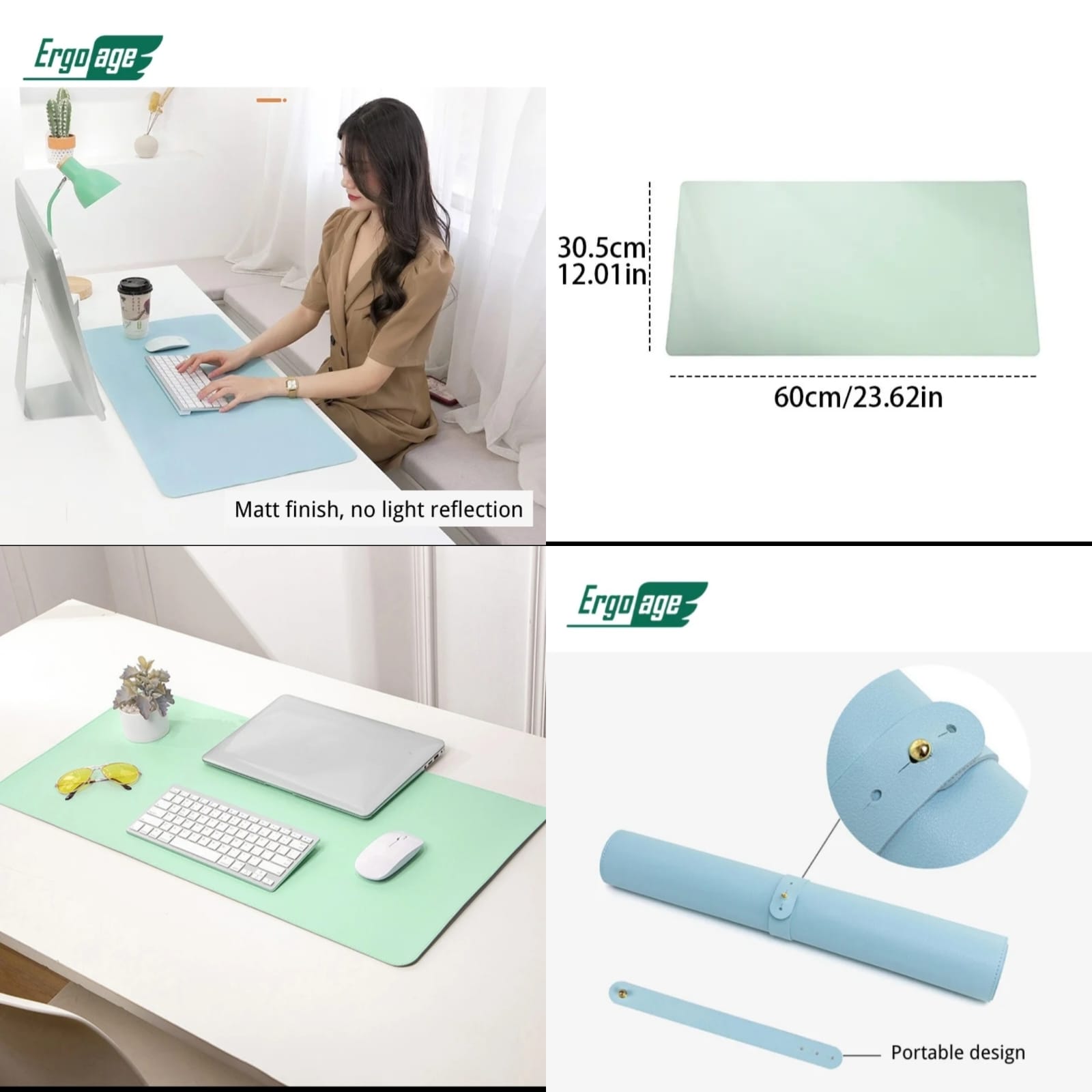 Large Size Office Desk Mat PU Leather Waterproof Mouse Pad Desktop ...