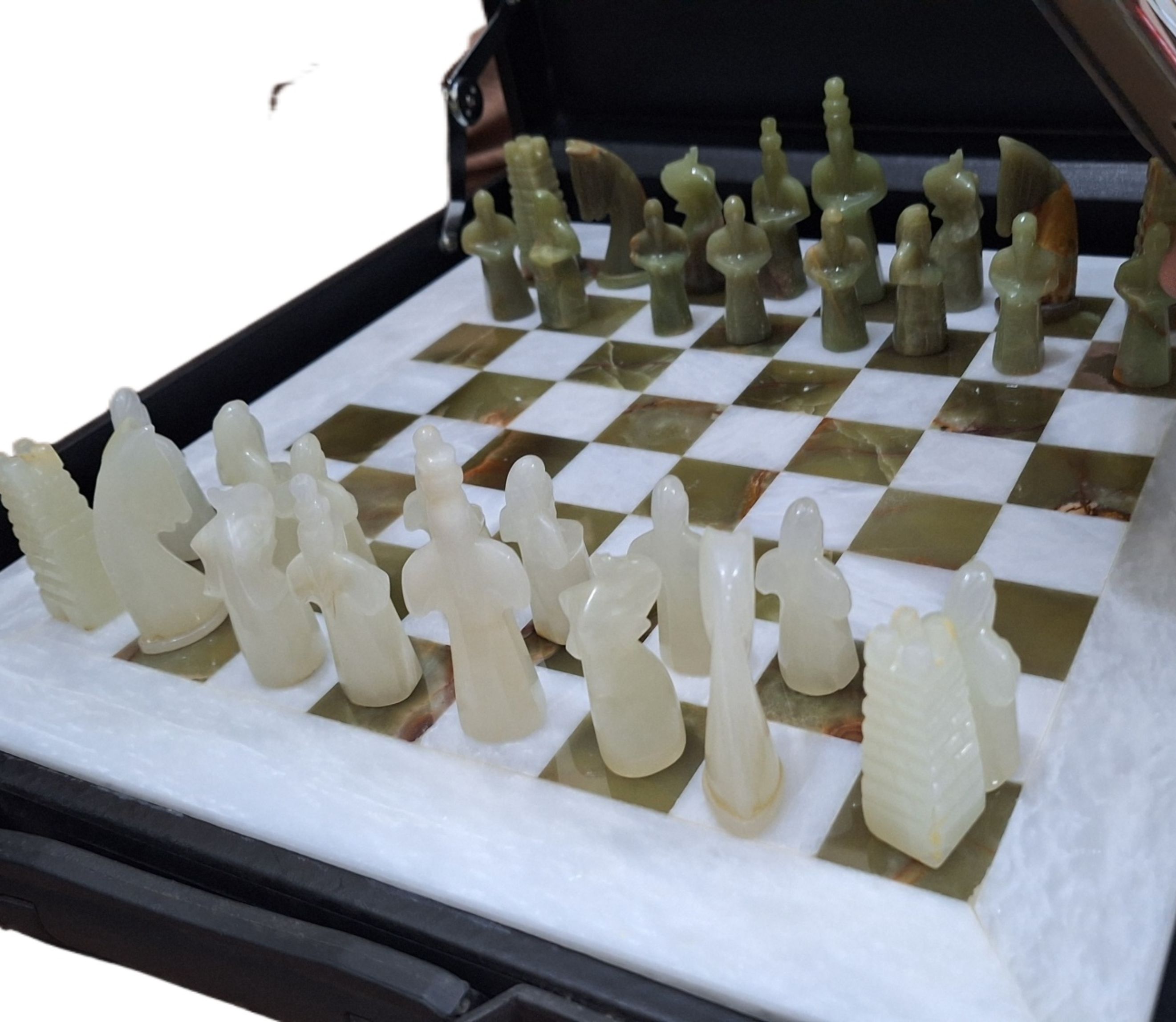 Hand-made luxury marble chess game board black and white marble chess ...