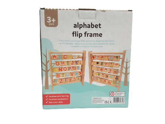 Alphabet Flip Frame Double Side Blocks With Shapes (A to Z) Wooden And ...