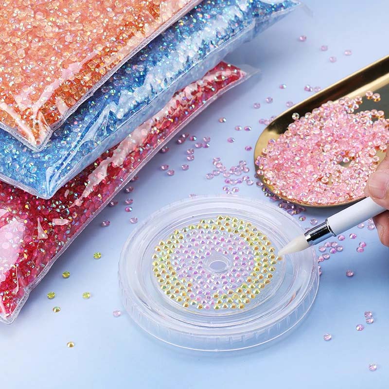 2000Pcs 2mm Multicolor Resin Rhinestones Flatback Crystal Sparkling ...