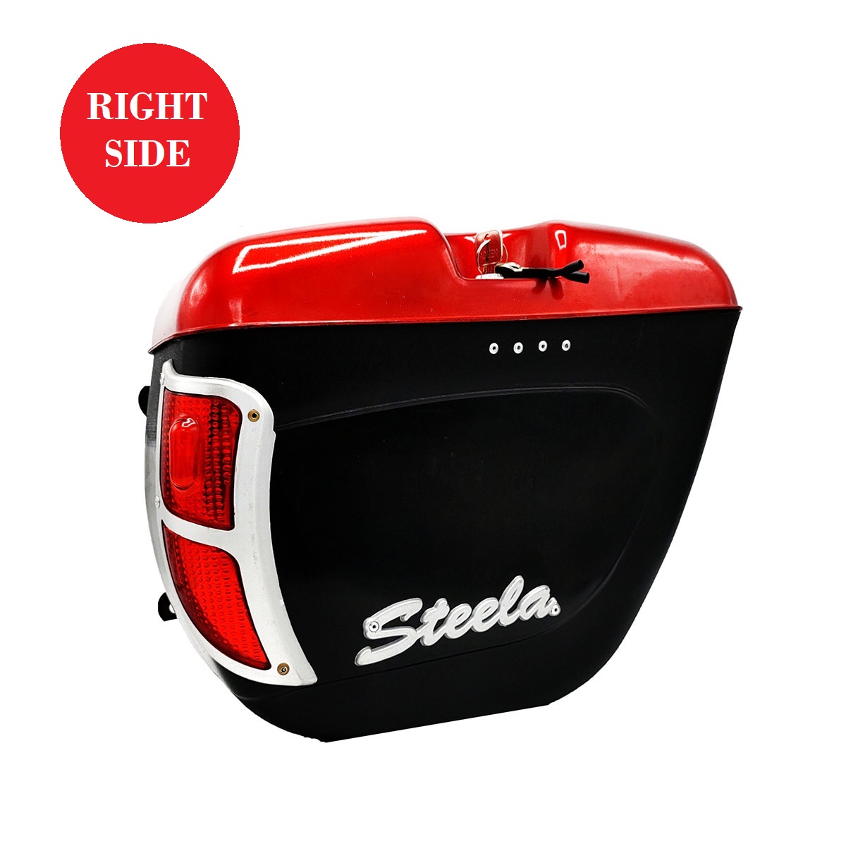 1- PC of Motorcycle Side Box Black with Red Cap (Right Side) | Tail Box ...