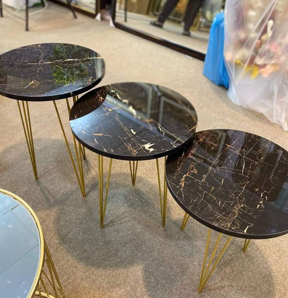 Vibronsy Modern Round Metal Table, Set of 3 OR 1 TABLE UV Sheet ...