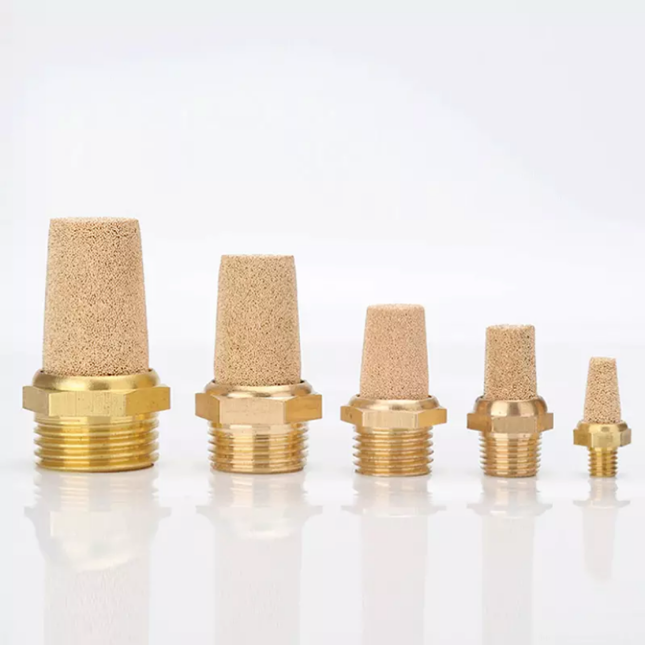 Brass Pneumatic Exhaust Muffler Sliencer 1/4 1/8 3/8 1/2 BSP Male ...