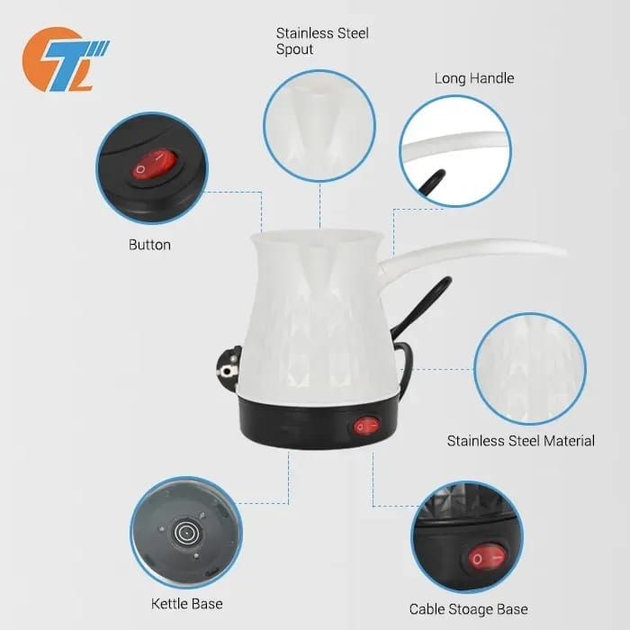 HMT Non base plastic coffee pot with detachable handle 0.5L high ...