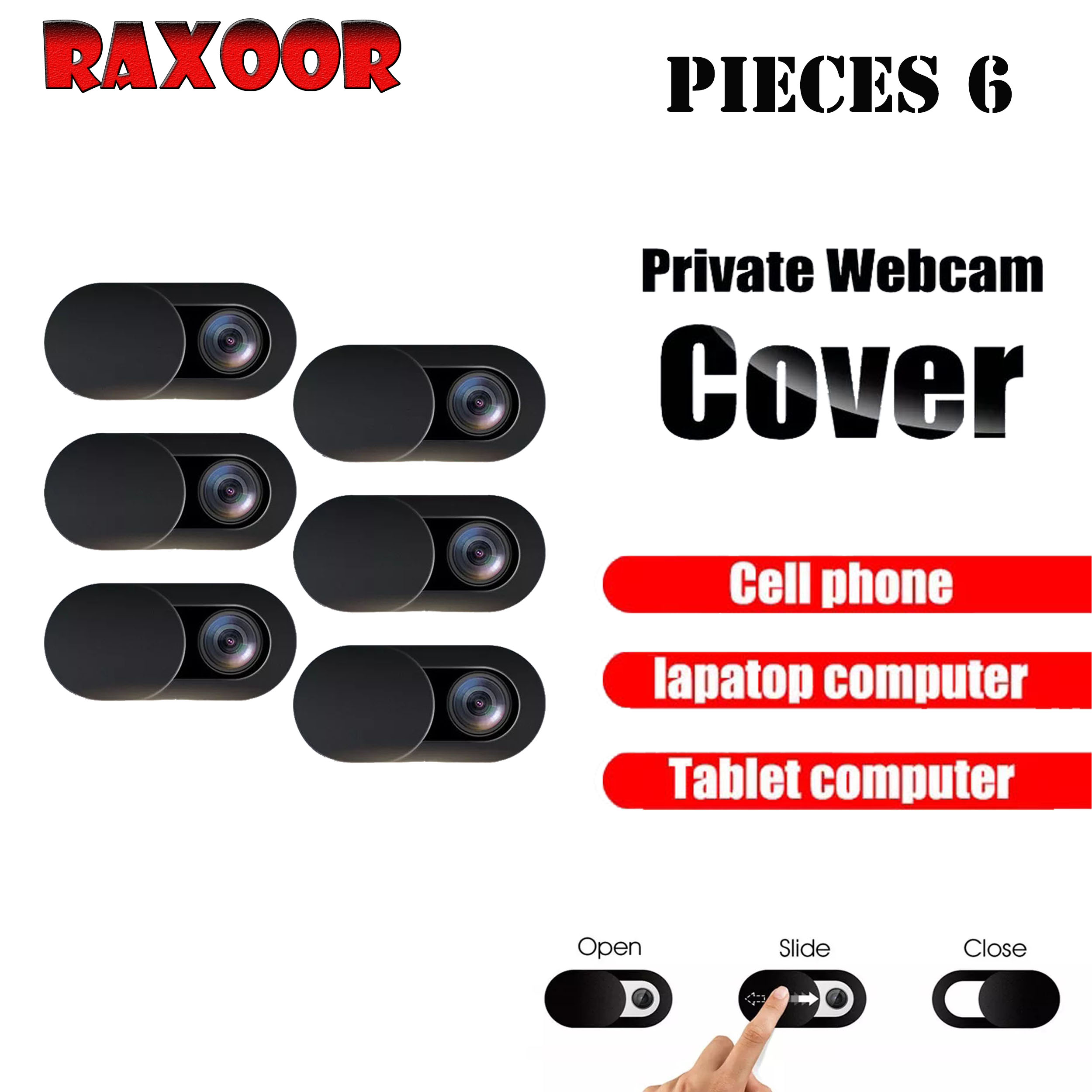 Raxoor Webcam Cover Shutter Magnet Slider for Laptop, Tablet, Cell ...